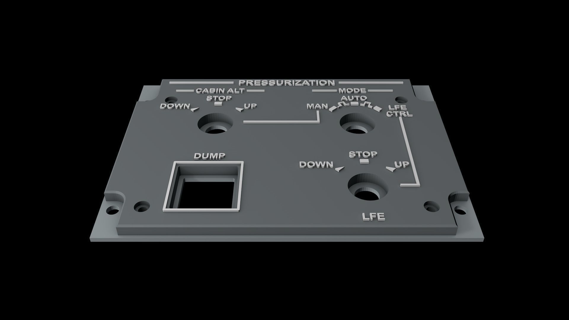 EMBRAER E1 OVERHEAD - PRESSURIZATION PANEL 3D model 3D printable | CGTrader