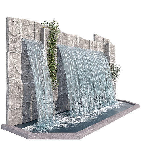 Large waterfall 1 3D model | CGTrader
