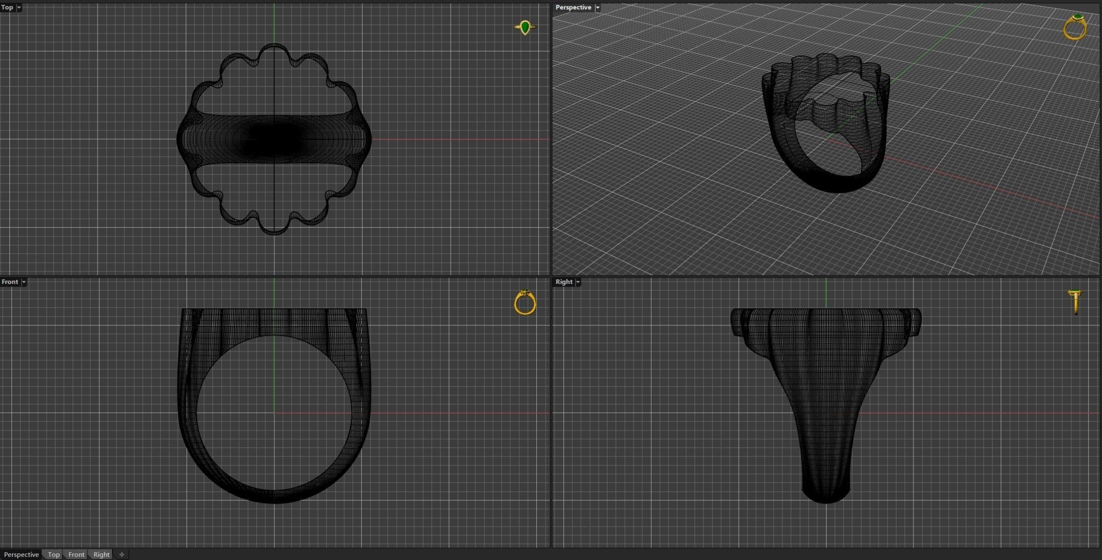 Signet Ring Flower 3D model 3D printable | CGTrader