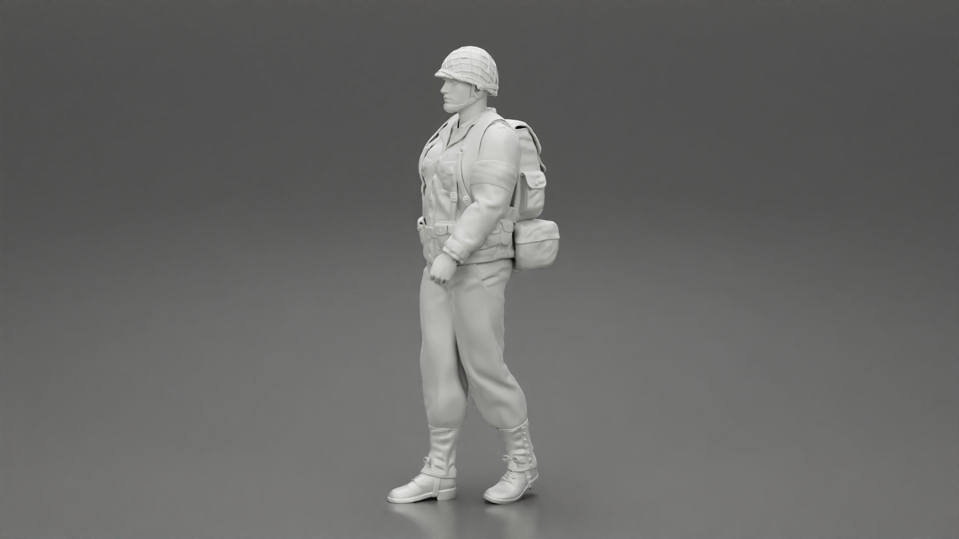 Soldier carrying a backpack 3D model 3D printable | CGTrader
