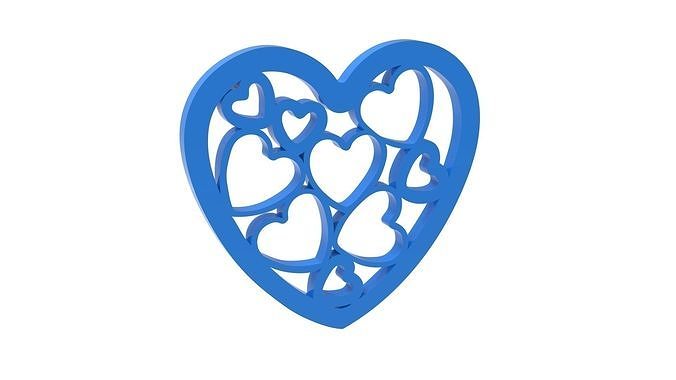 Valentine gift - Heart badge 3D model 3D printable | CGTrader