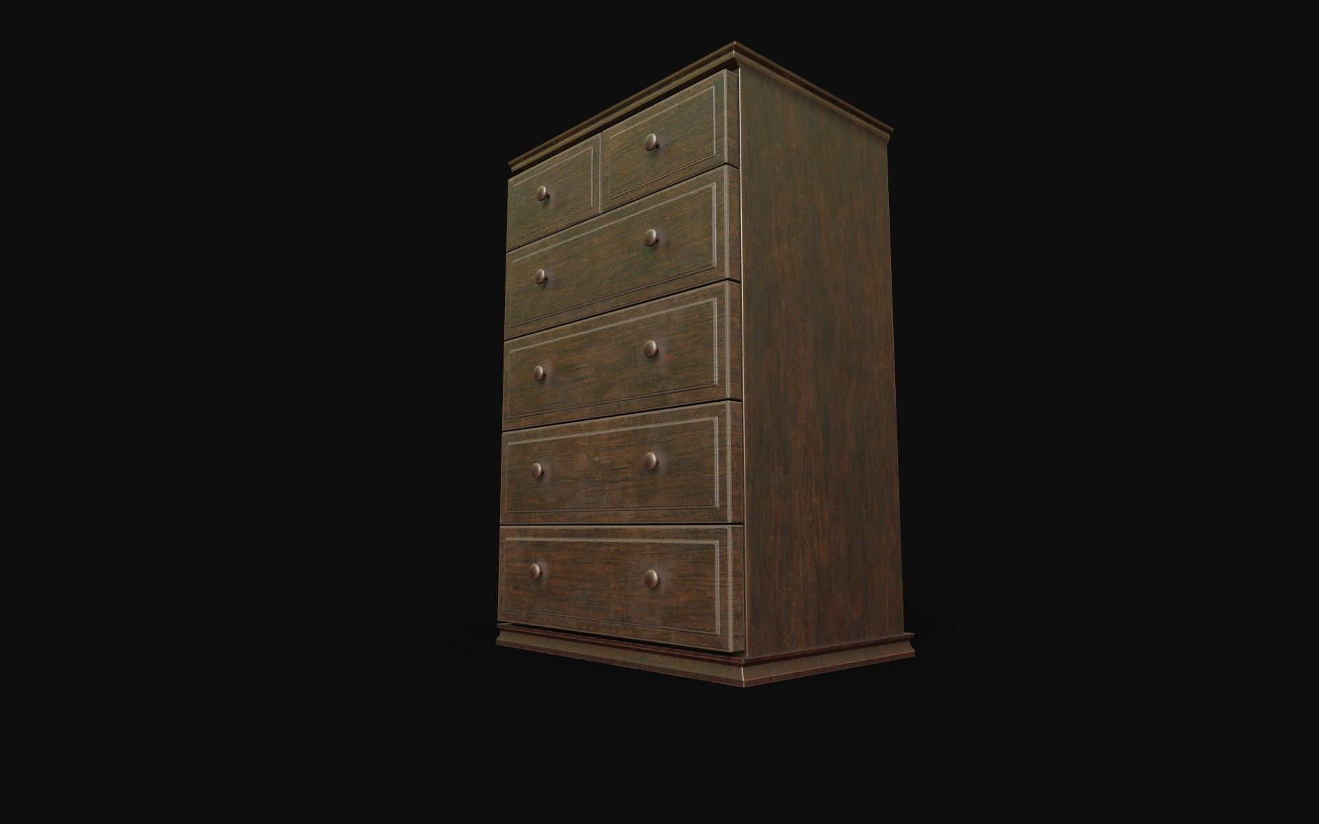 3D model antique wooden drawers VR / AR / low-poly | CGTrader