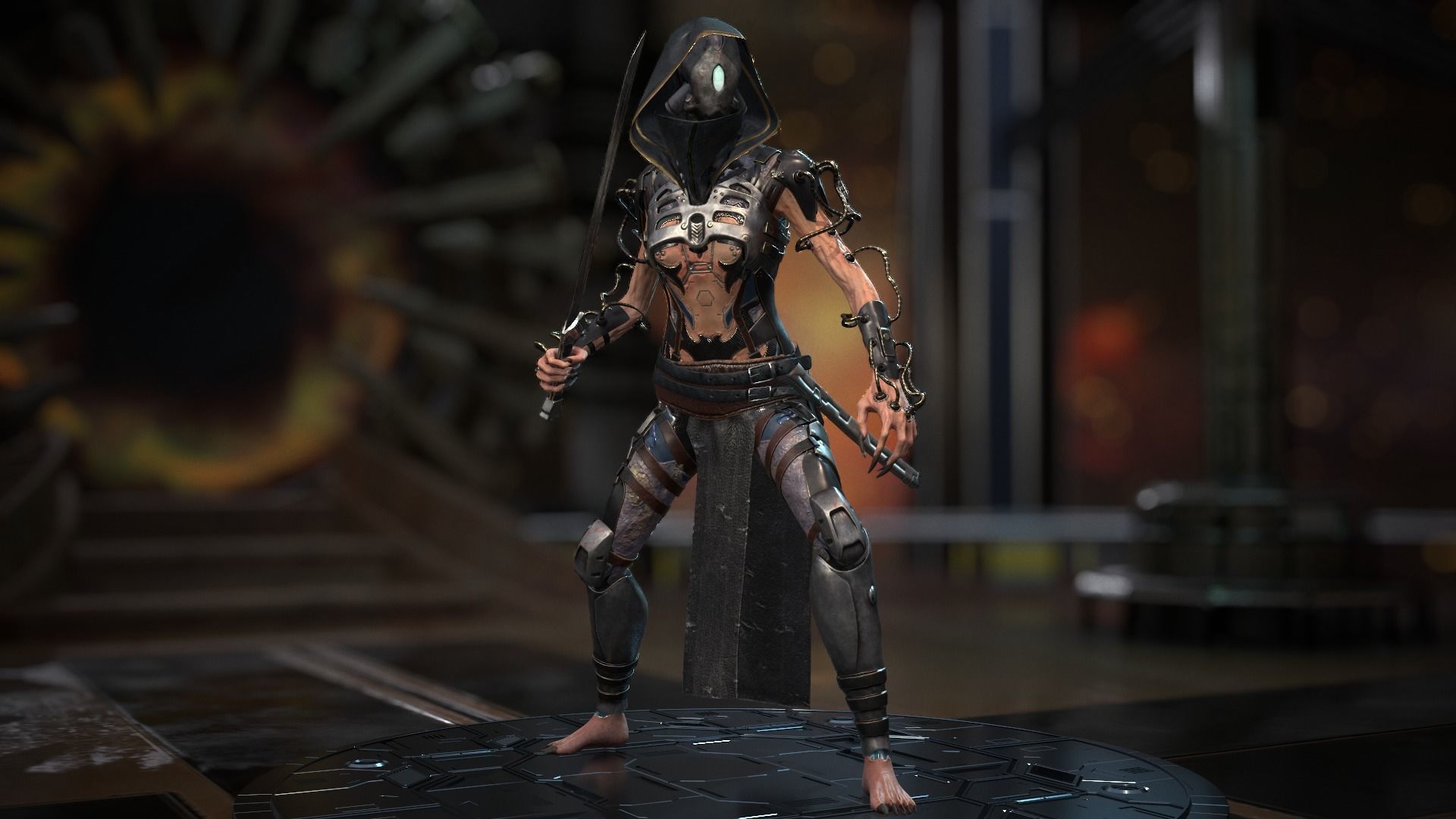 3D model Biomechanical monster girl VR / AR / low-poly | CGTrader