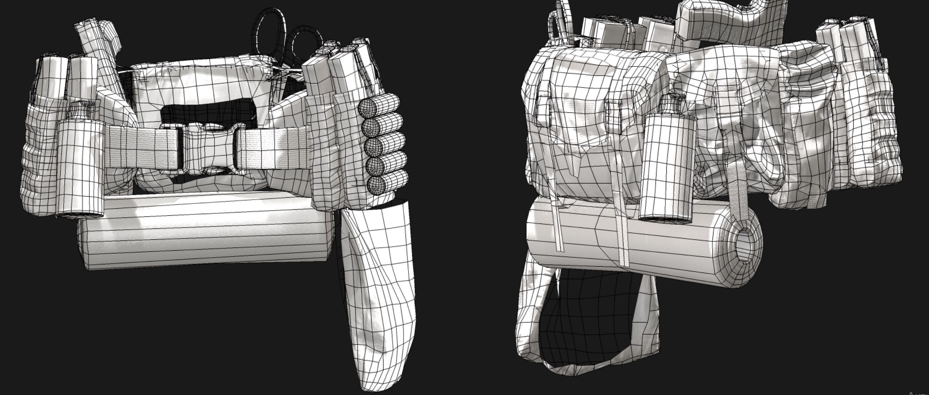 3D model MILITARY Game Ready Belt Low-poly 3D model Low-poly 3D model ...