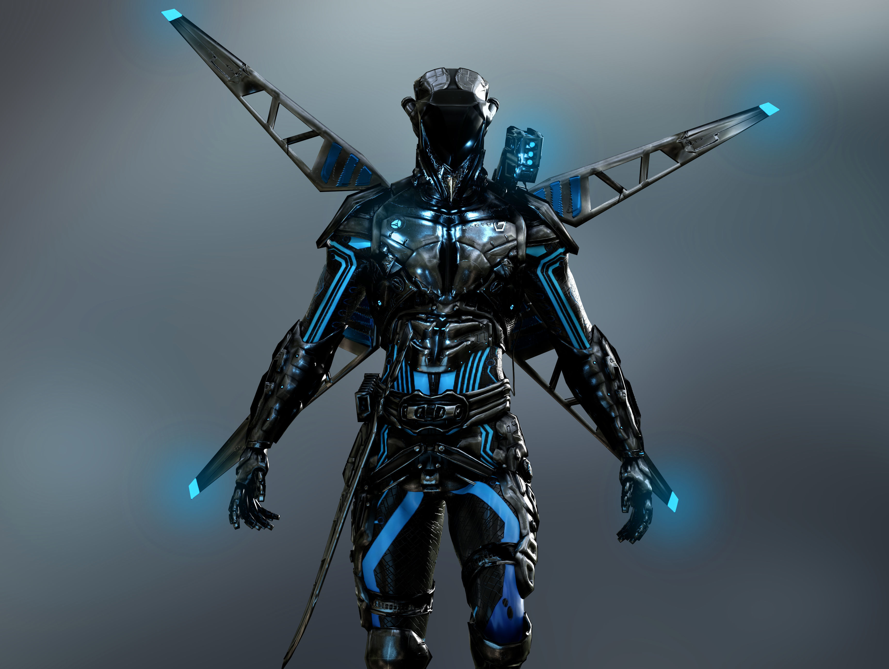 3D model Sci Fi Paratrooper VR / AR / low-poly | CGTrader