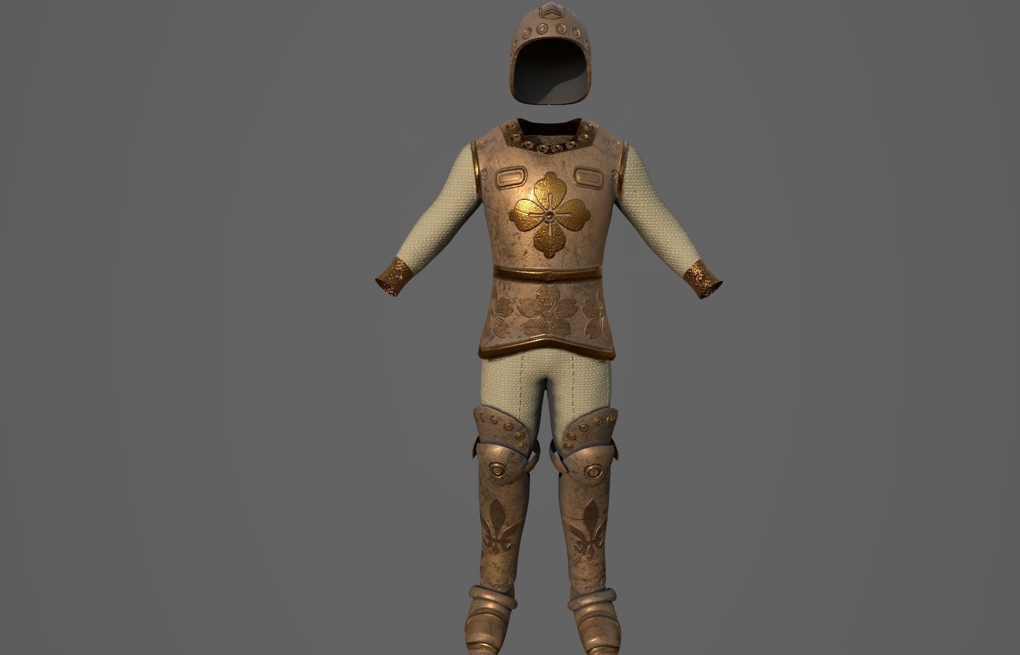 3D model Game Ready Low-poly 3D model Armor Warrior VR / AR / low-poly ...