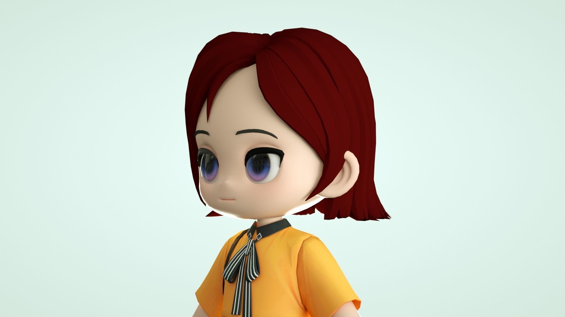 cartoon girl child little girl ip image cartoon character 3D model ...