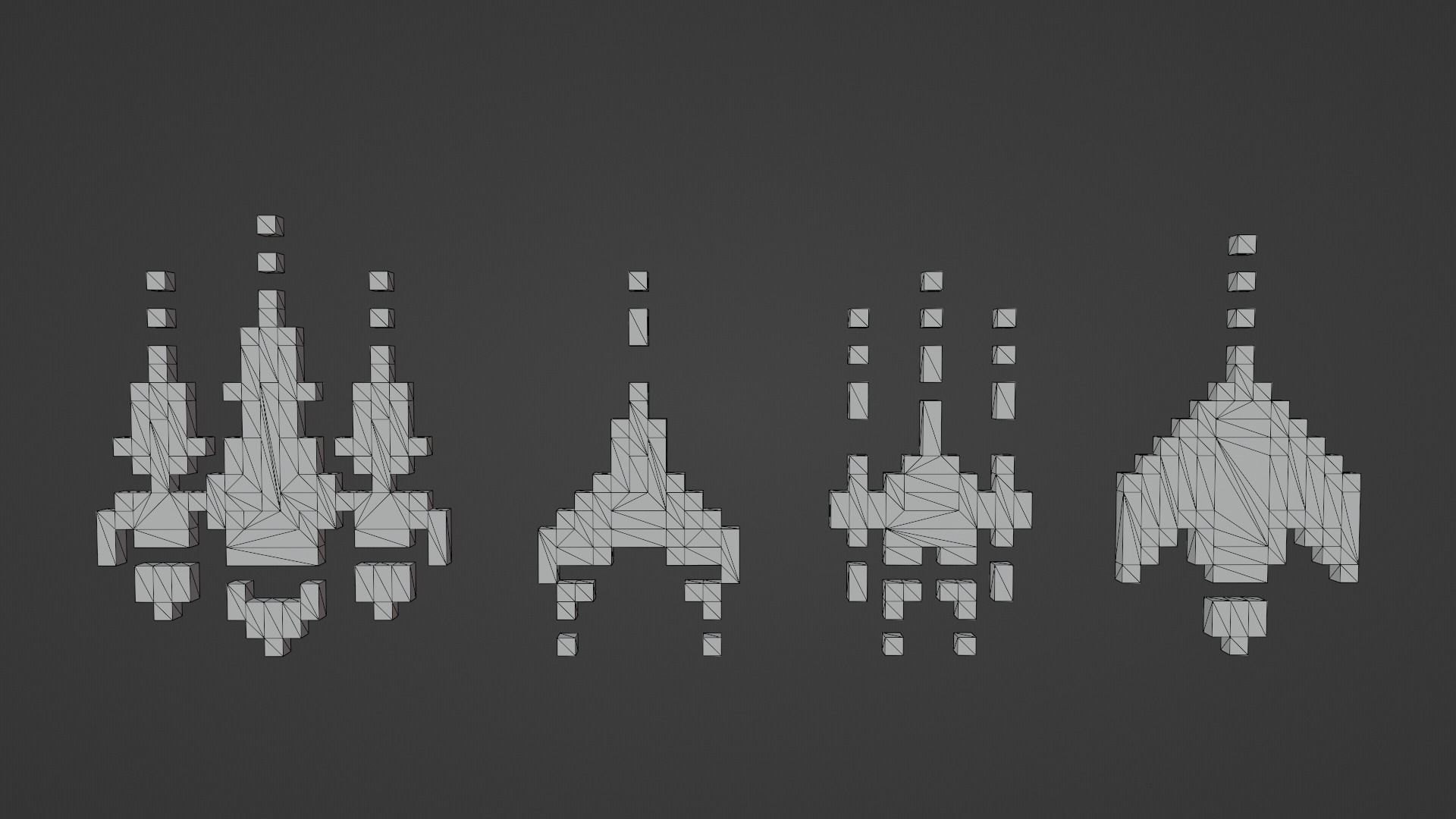 3D model Pixel Spaceship Pack VR / AR / low-poly | CGTrader