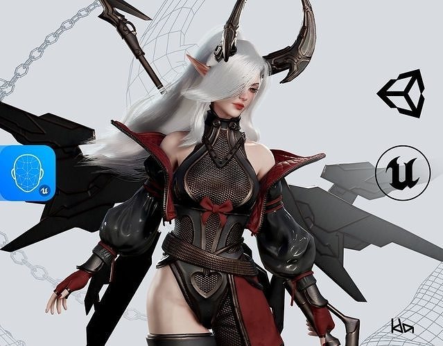 3D model Cosmo Succubus Girl - Game Ready VR / AR / low-poly | CGTrader