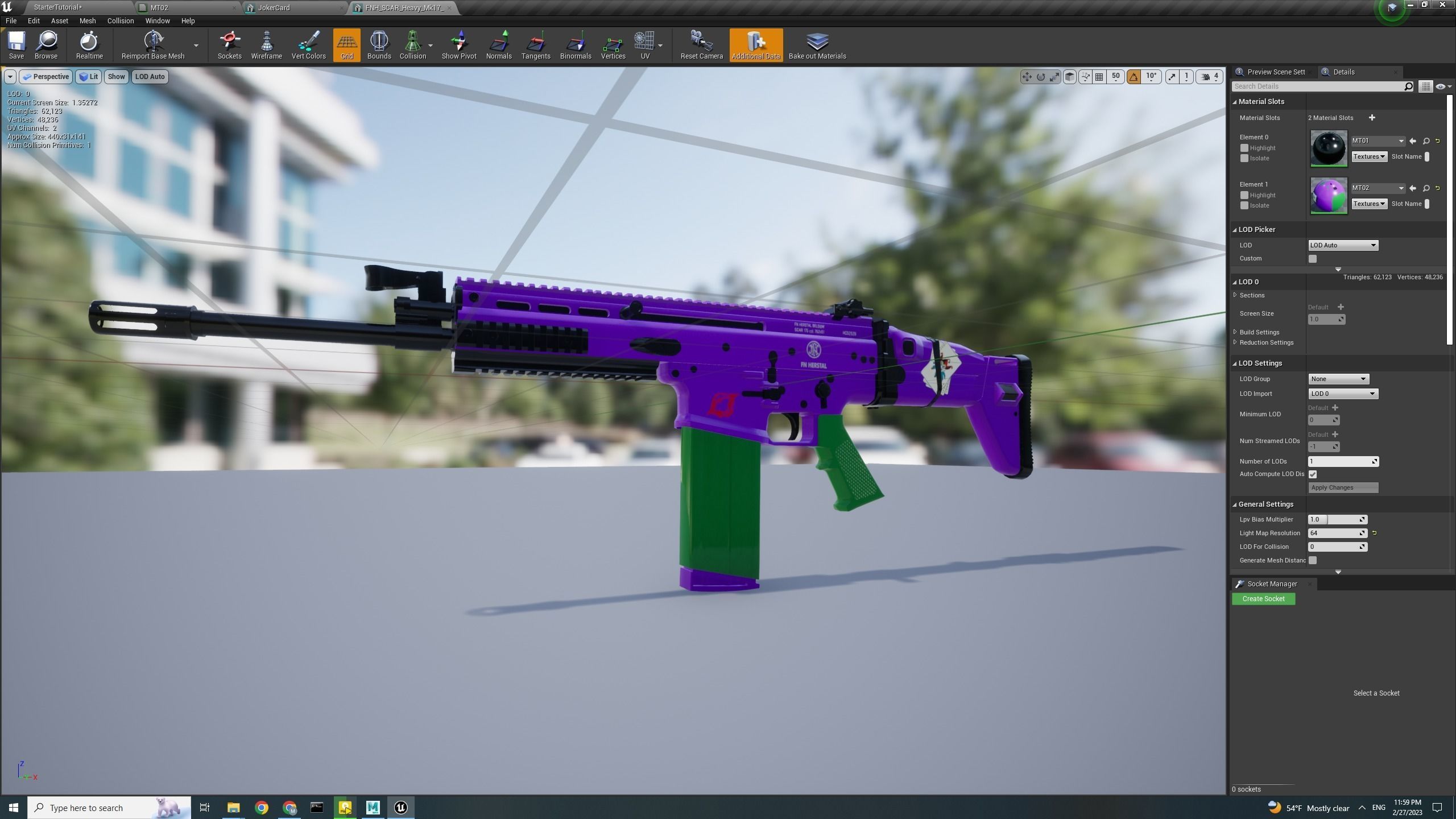 3D model FN SCAR Heavy Mk17 Custom Joker theme and five type of bullet ...