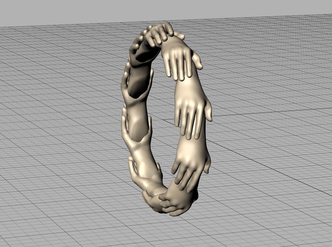 Hands Band Ring Own design Wedding Band 7US size 3D model 3D printable ...