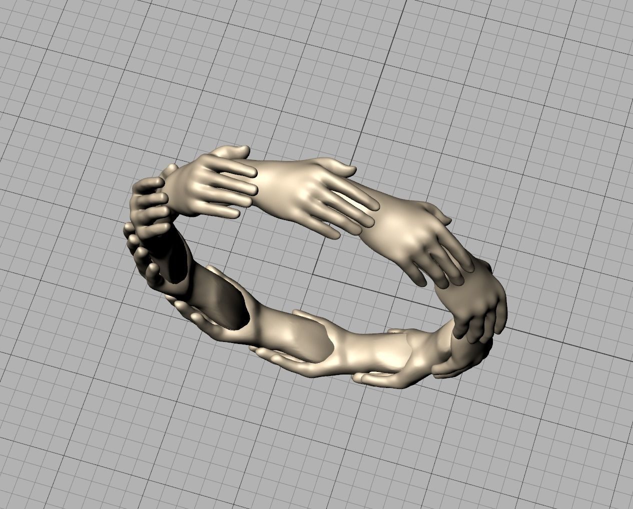 Hands Band Ring Own design Wedding Band 7US size 3D model 3D printable ...