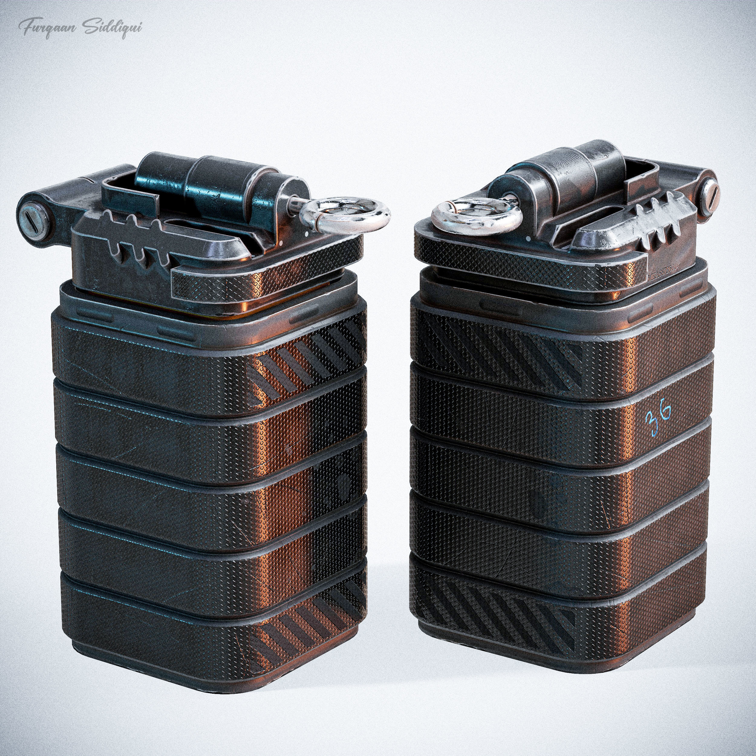 3D model Sci-fi Bulky Frag Grenade VR / AR / low-poly | CGTrader
