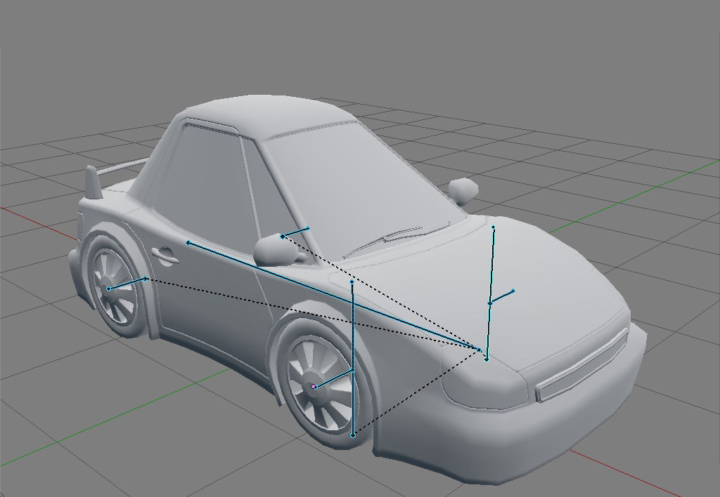 3D model Rigged low poly cartoon racing car HANKOOK VR / AR / low-poly ...