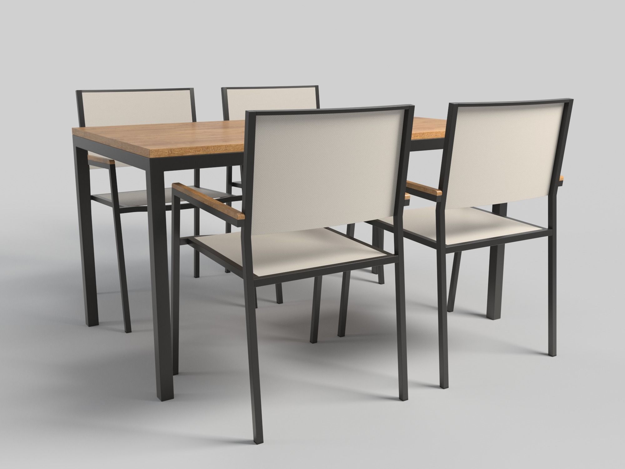 Outdoor Restaurant Cafe Table And Chairs 3D model | CGTrader