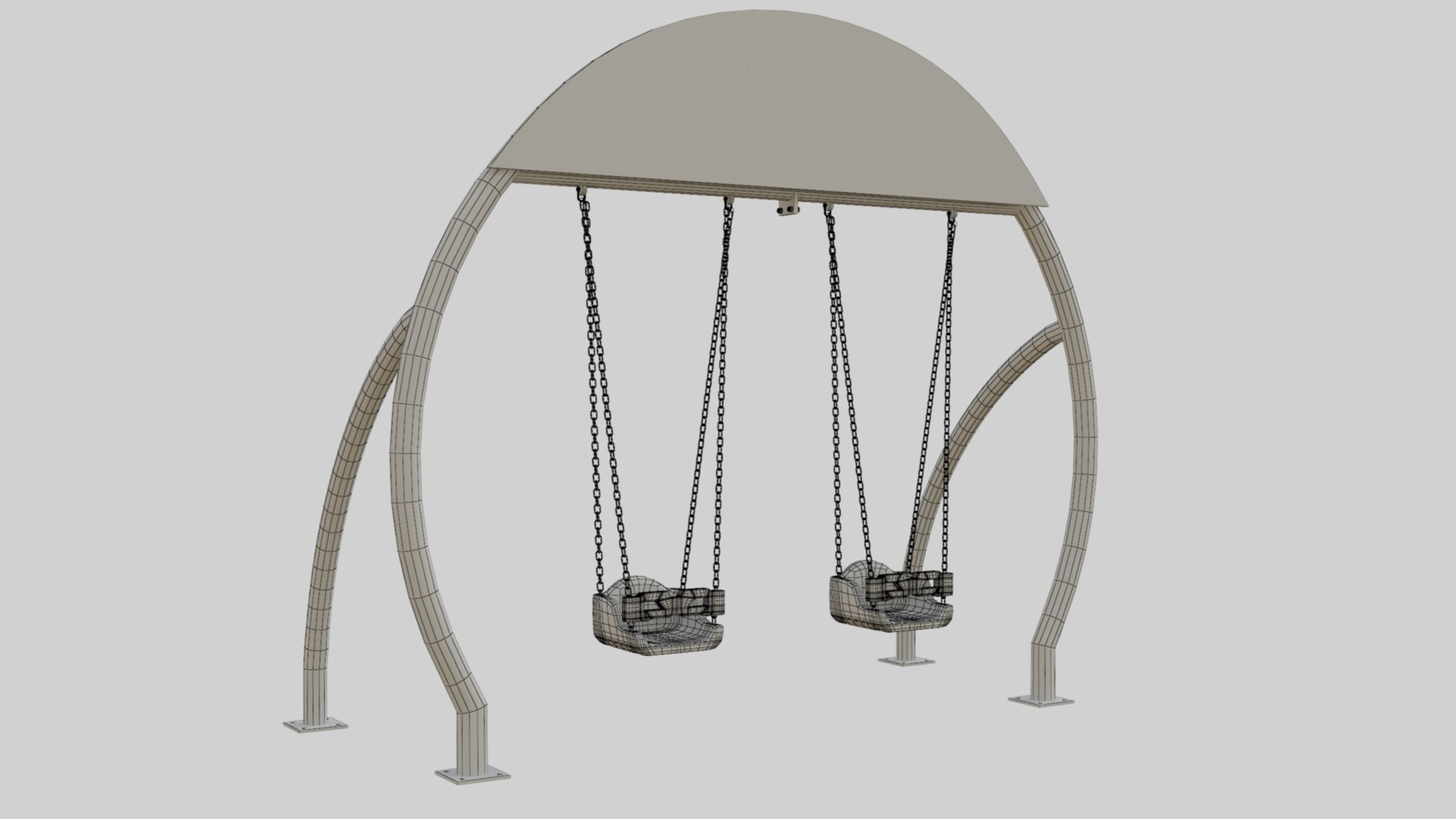 Playground Rounded Swing - 01 3D model | CGTrader