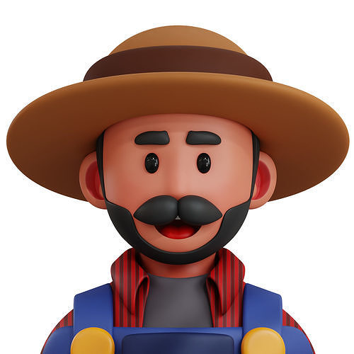 3D model 3d avatar profession as Farmer VR / AR / low-poly | CGTrader