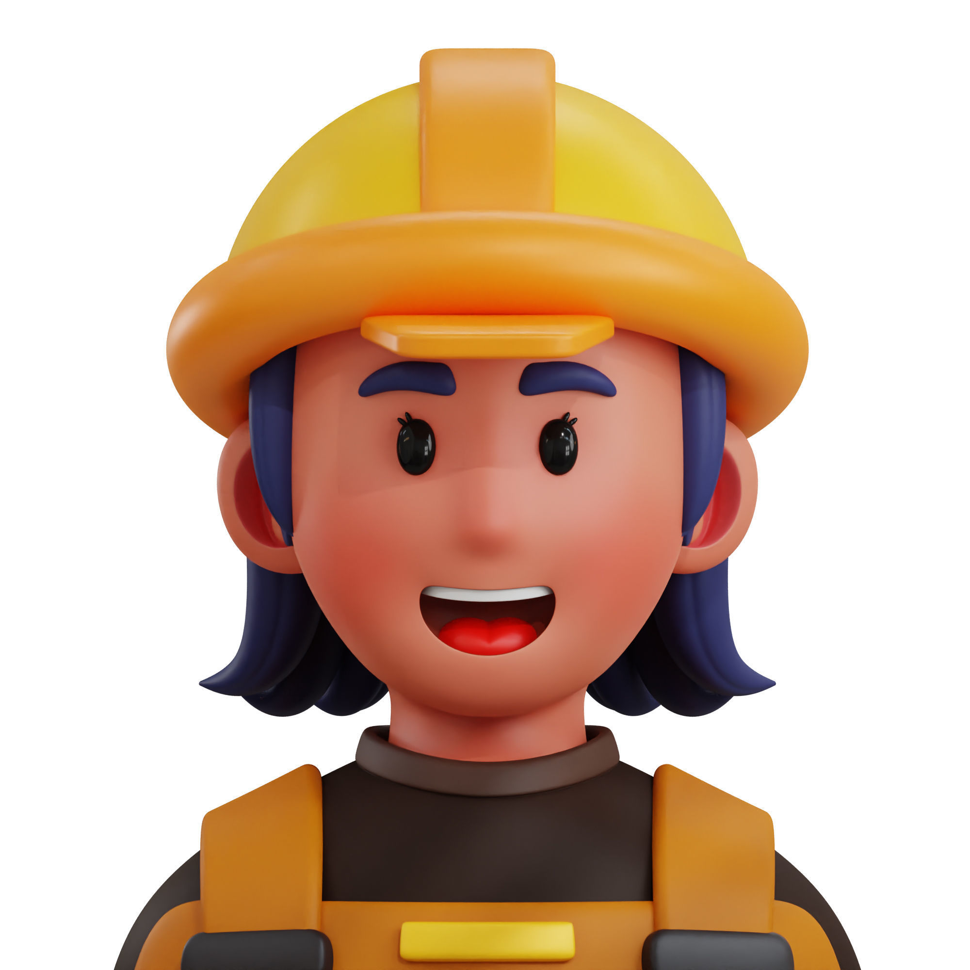 3D model 3d avatar profession as Builder Woman VR / AR / low-poly ...