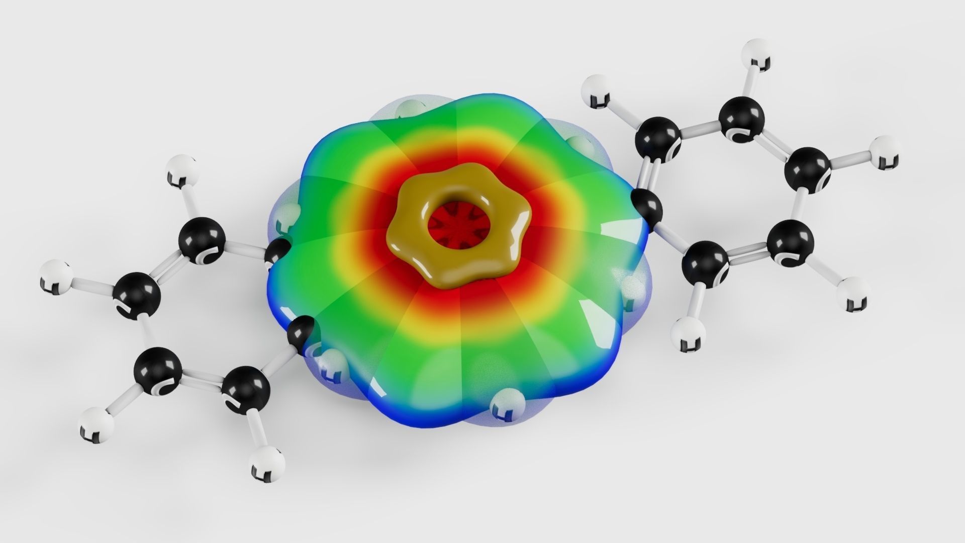 Benzene orbital structure 3D model | CGTrader