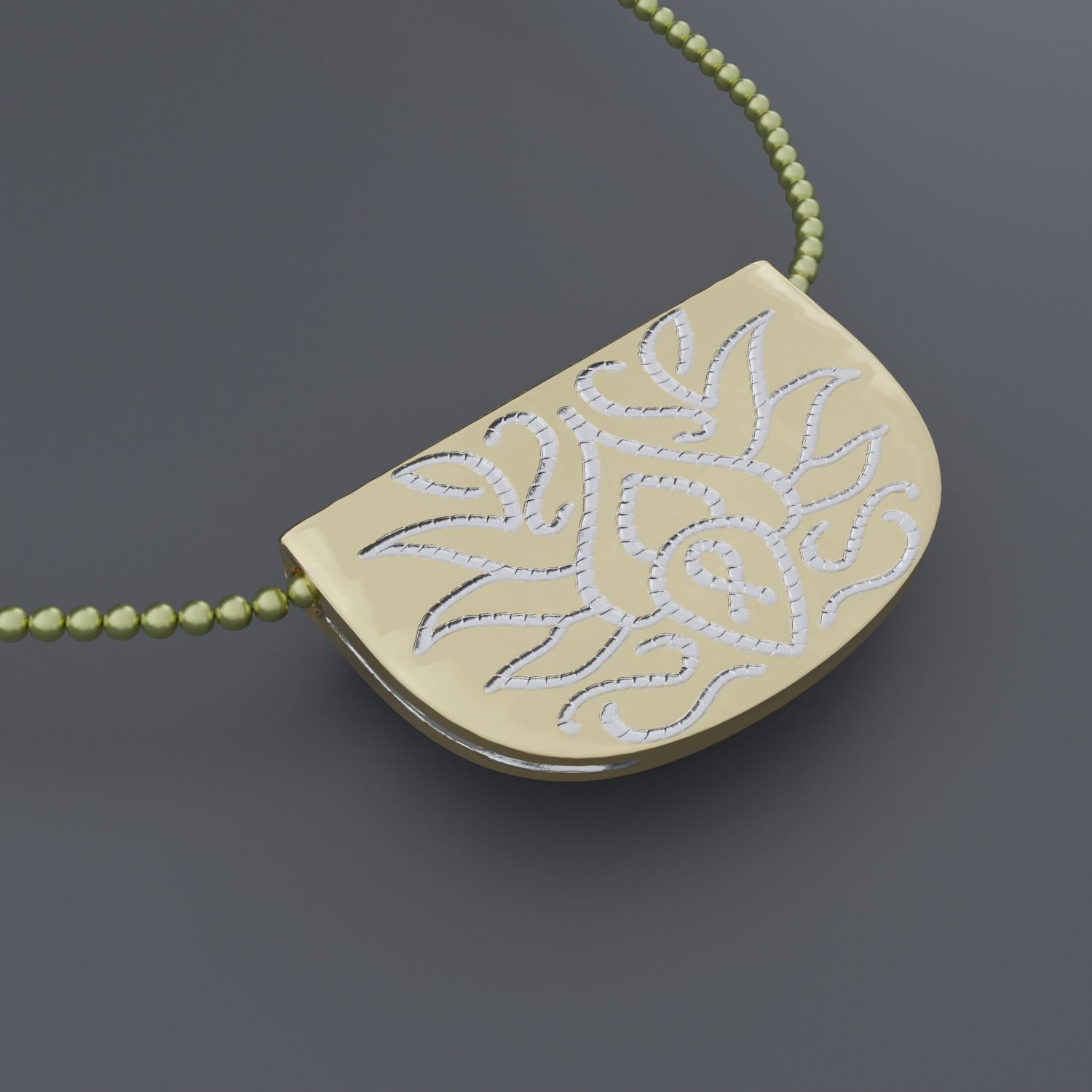 3D model Low Poly White Lotus Golden Necklace VR / AR / low-poly | CGTrader