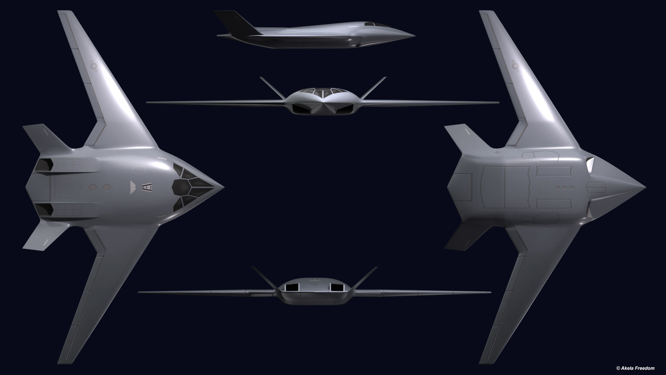 Blended Wing Body Concept 3D model animated | CGTrader