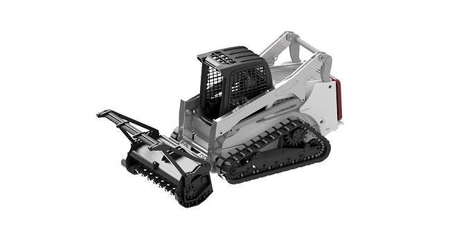 Bobcat T870 1x24 scale skidsteer with mulcher attachment 3D model 3D ...