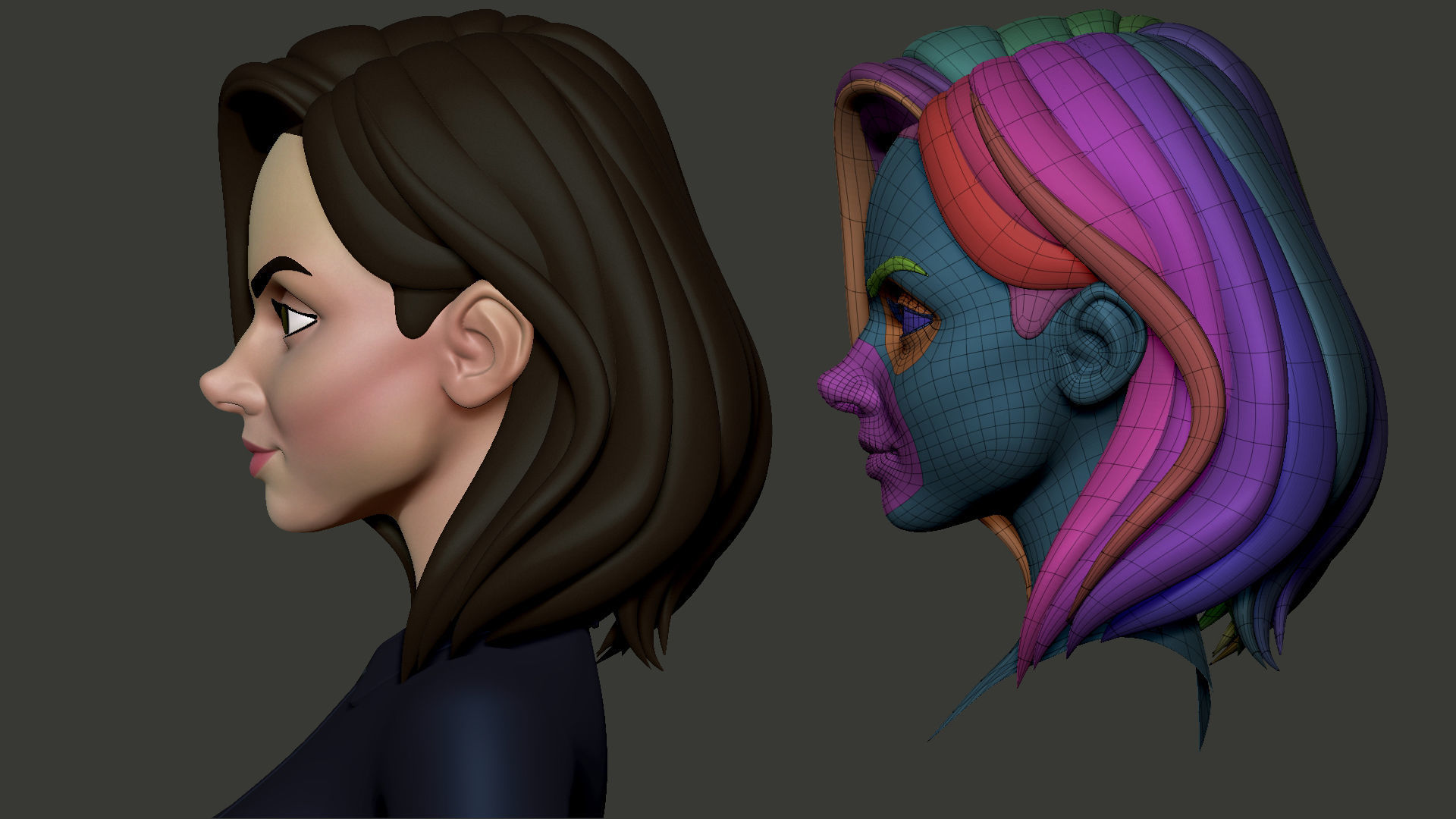 3D model Stylized Female Character Head - Ana VR / AR / low-poly | CGTrader