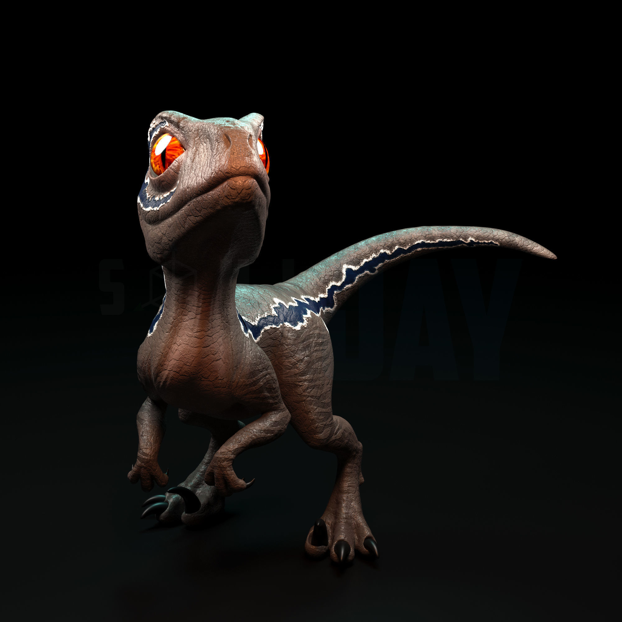 The Baby Blue - Baby Raptor Baby Dinosaur 3D model | CGTrader