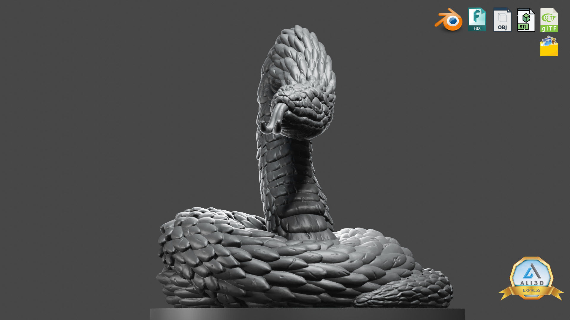 3D Print Ready Rattle Snake 3D model 3D printable | CGTrader