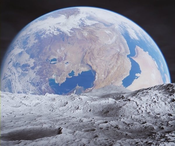 Moon Surface Earth