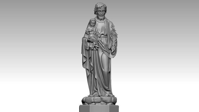 St Joseph with Jesus Christ 3D model 3D printable | CGTrader