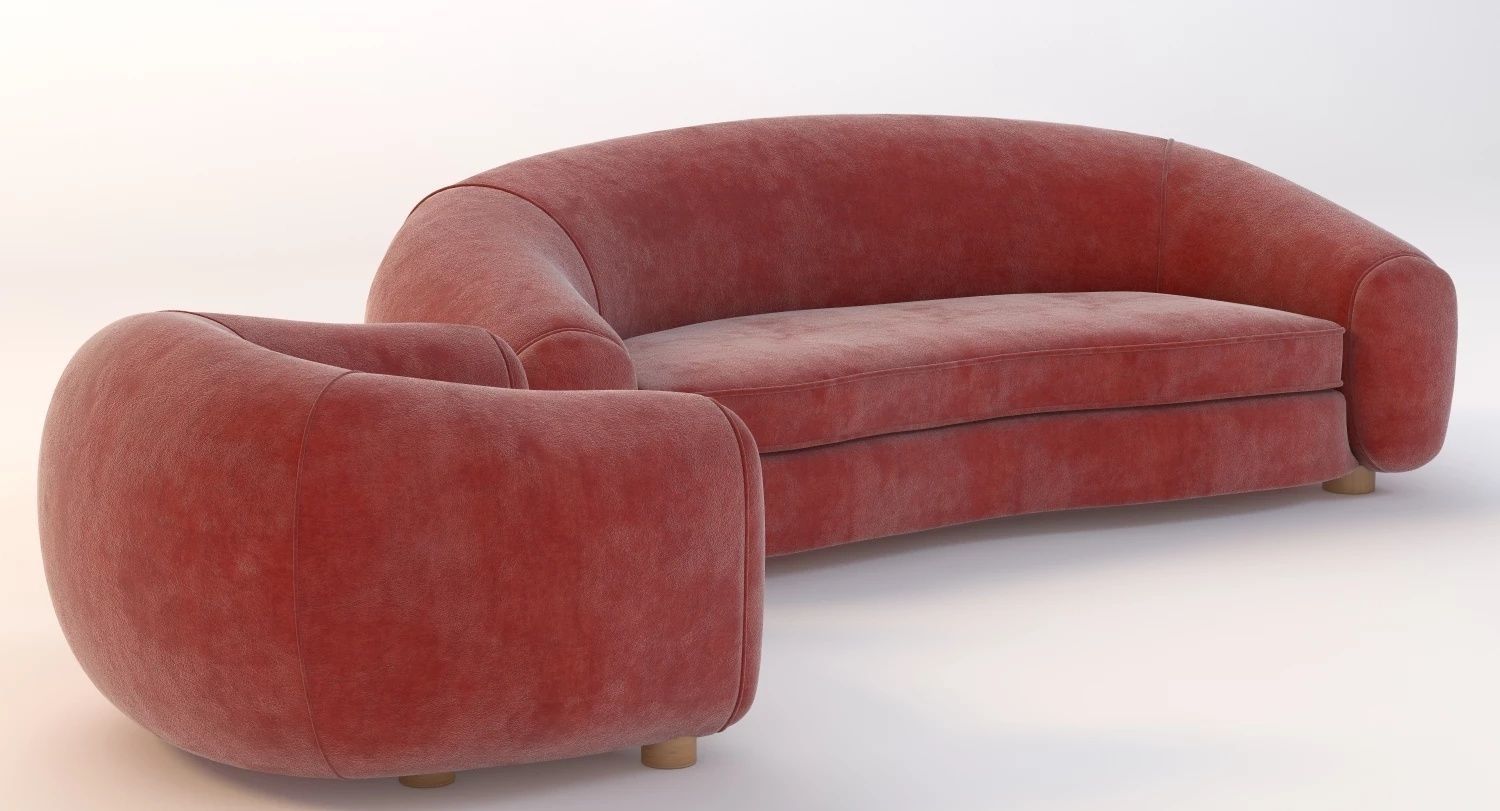 Jean Royere Polar Sofa Set 3D model | CGTrader