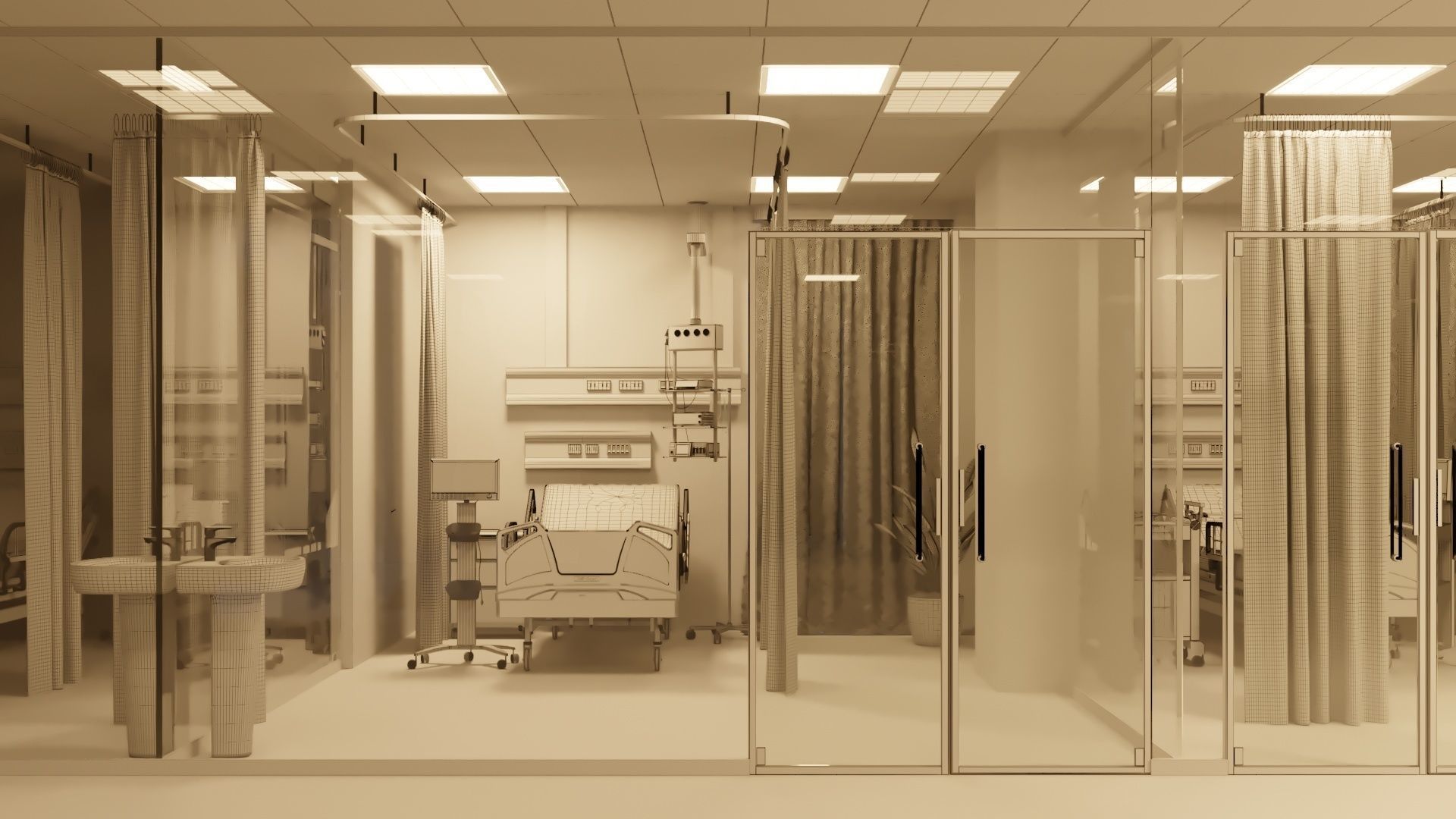 hospital ICU room 3d model 3D model | CGTrader