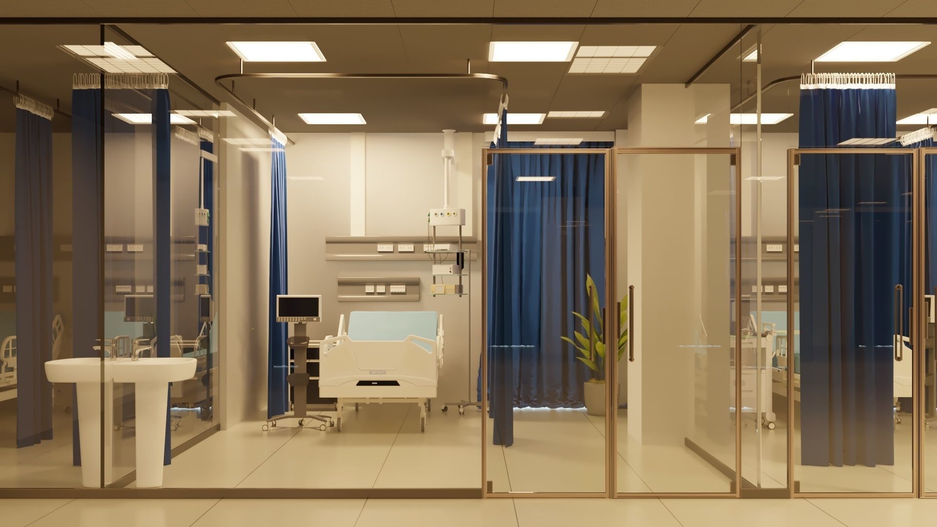 hospital ICU room 3d model 3D model | CGTrader