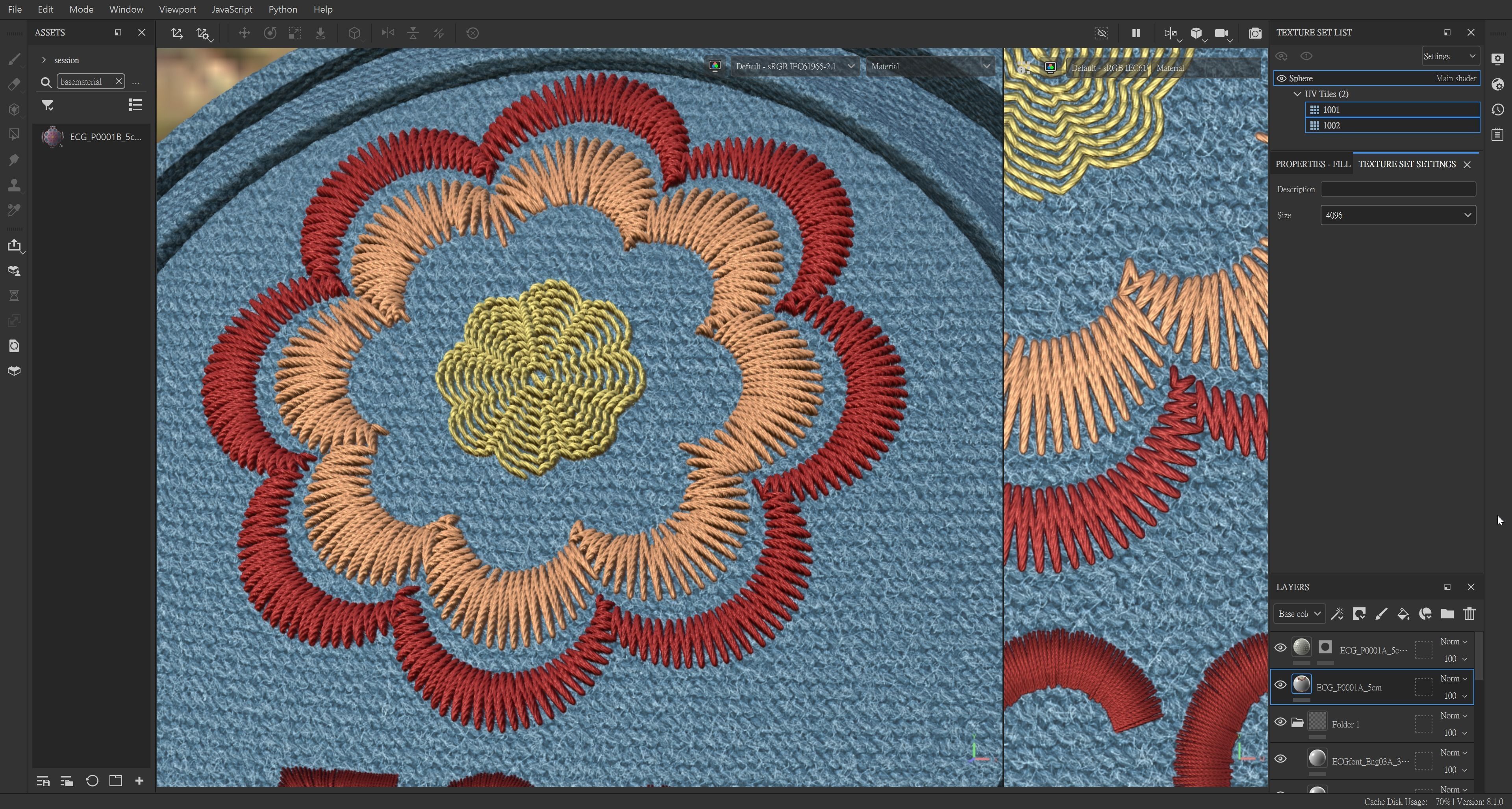 EmbroideryCG Pattern 0001B substance painter tools Texture | CGTrader