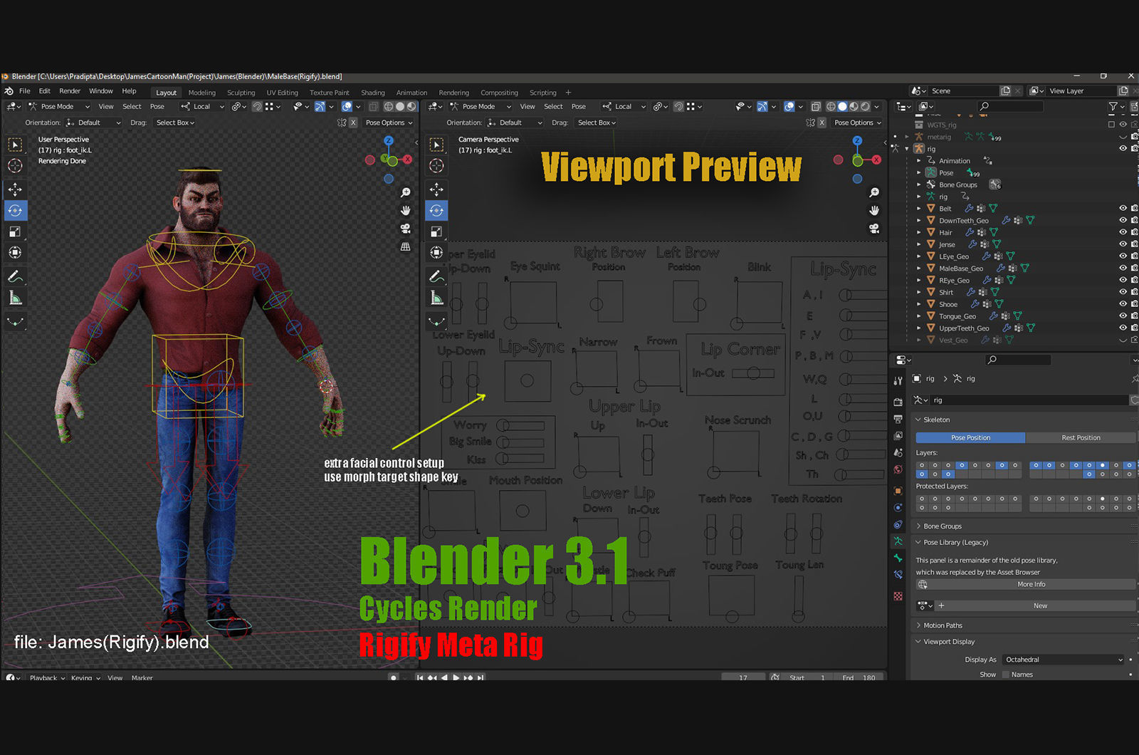 3D model James Cartoon Man Rig VR / AR / low-poly | CGTrader