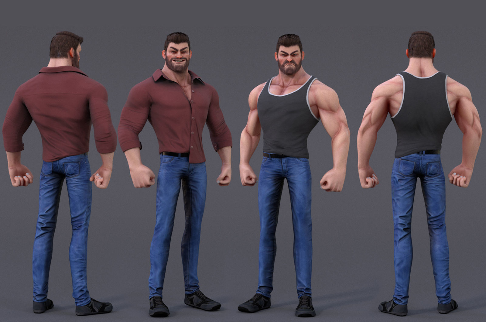 3D model James Cartoon Man Rig VR / AR / low-poly | CGTrader