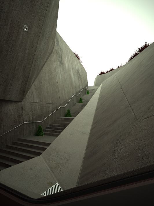 Modern Stone Stairs 3D model | CGTrader