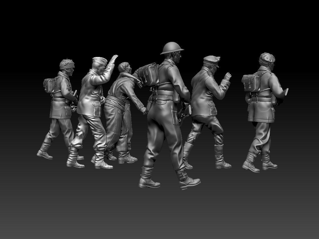 british soldiers and captured 3D model 3D printable | CGTrader