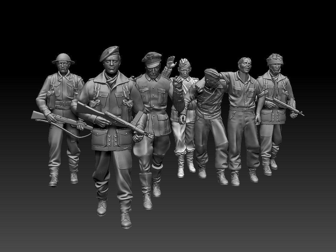 british soldiers and captured 3D model 3D printable | CGTrader