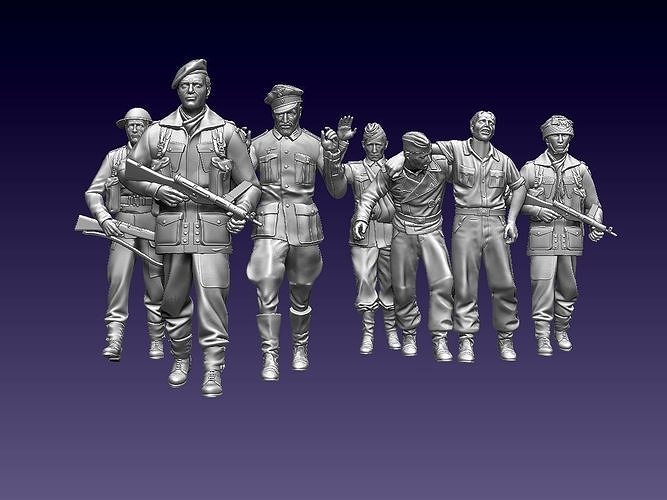 british soldiers and captured 3D model 3D printable | CGTrader