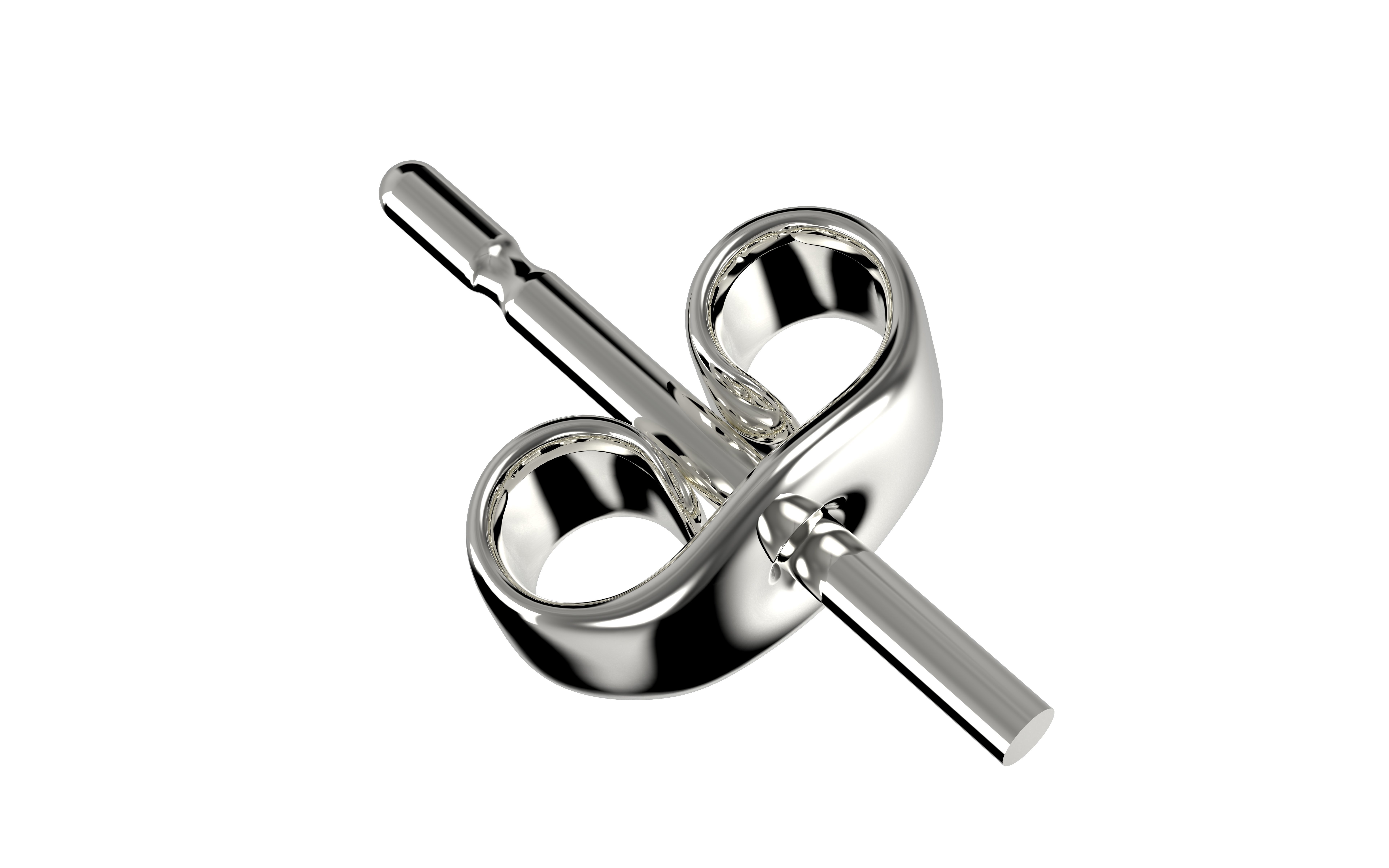 Earring pin and butterfly back 3D model | CGTrader