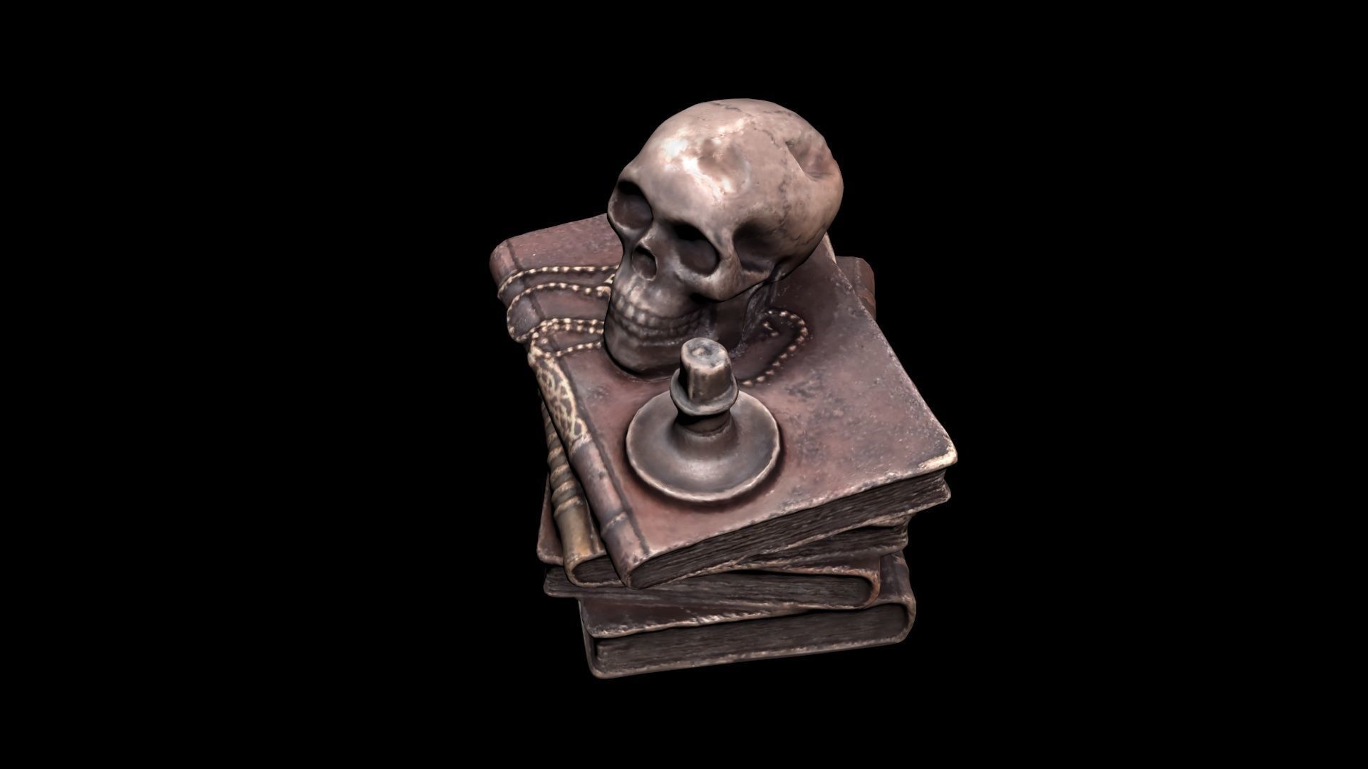3D model Skull with books VR / AR / low-poly | CGTrader