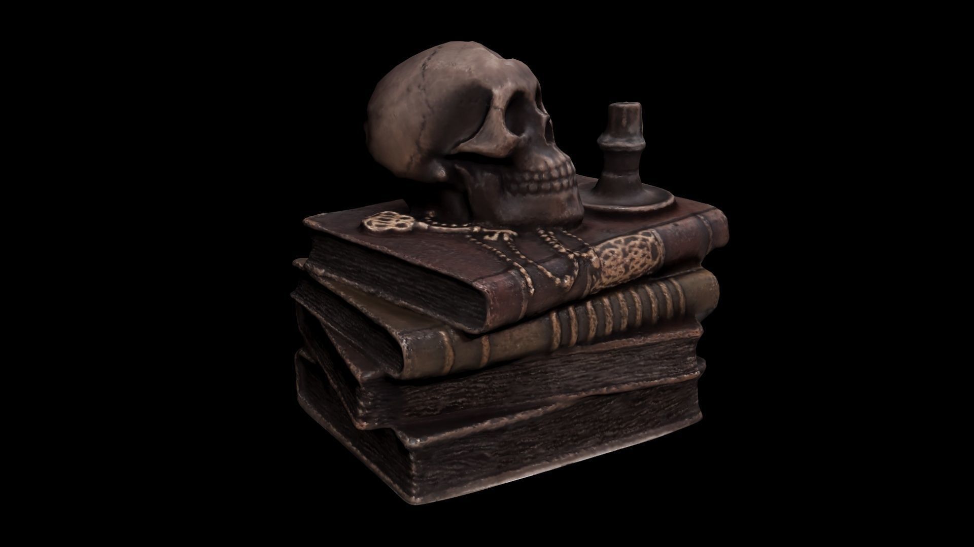 3D model Skull with books VR / AR / low-poly | CGTrader