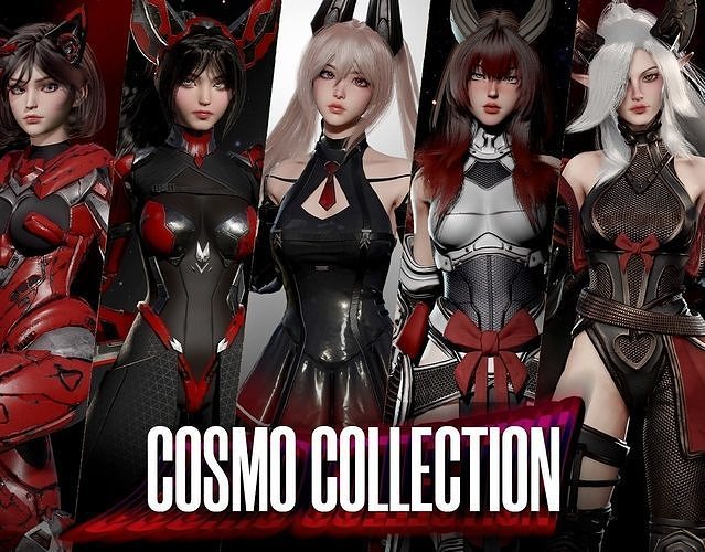 3D Model Collection Cosmo Girls VR / AR / low-poly | CGTrader