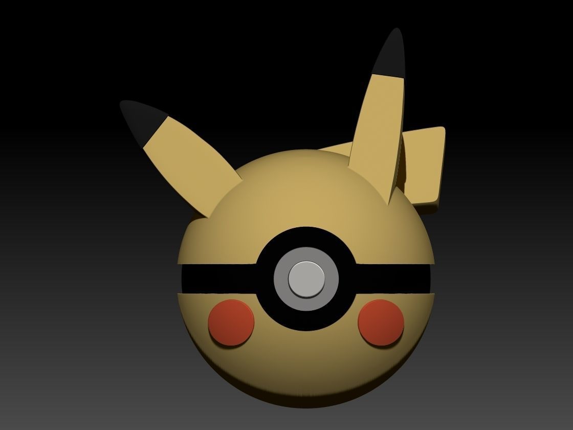 Pikachu pokeball 3D model 3D printable | CGTrader