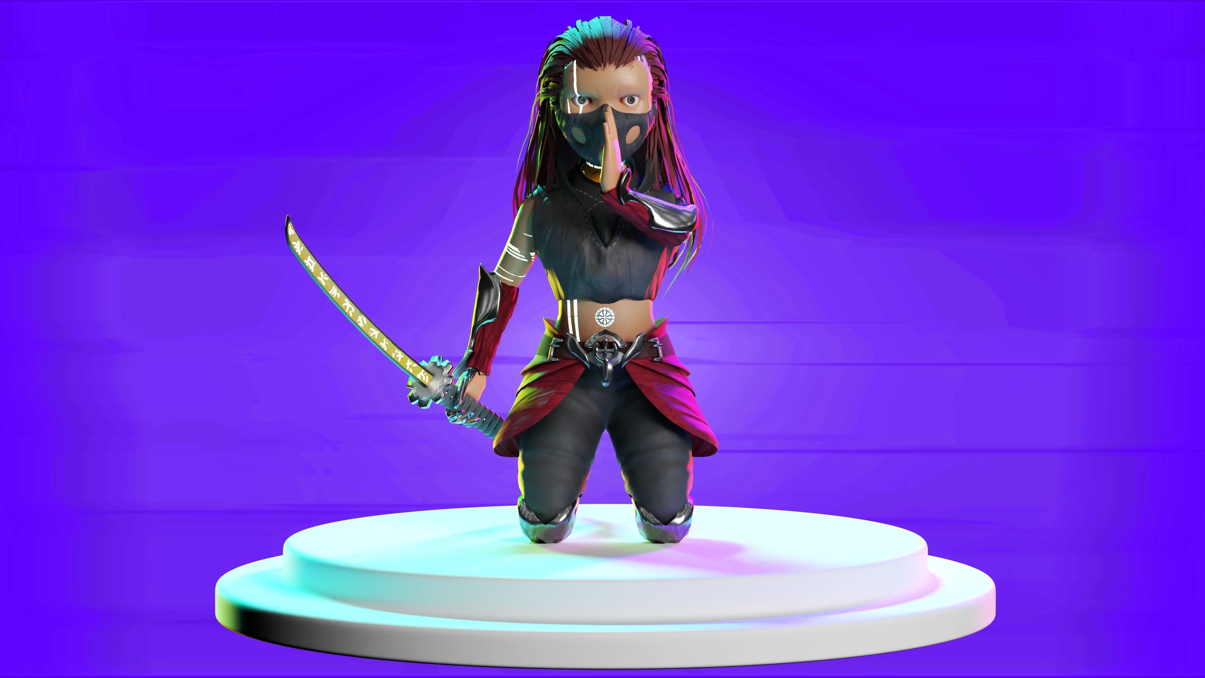 3D model Low Poly - Samurai Character VR / AR / low-poly | CGTrader