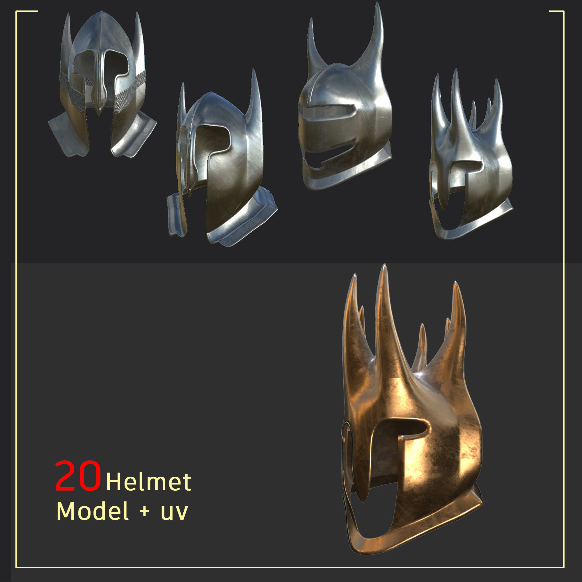 20 helmets models 3D model | CGTrader