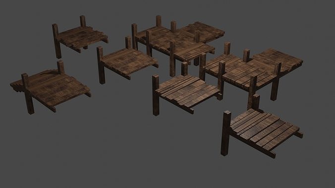 Pier blocks free VR / AR / low-poly 3D model | CGTrader