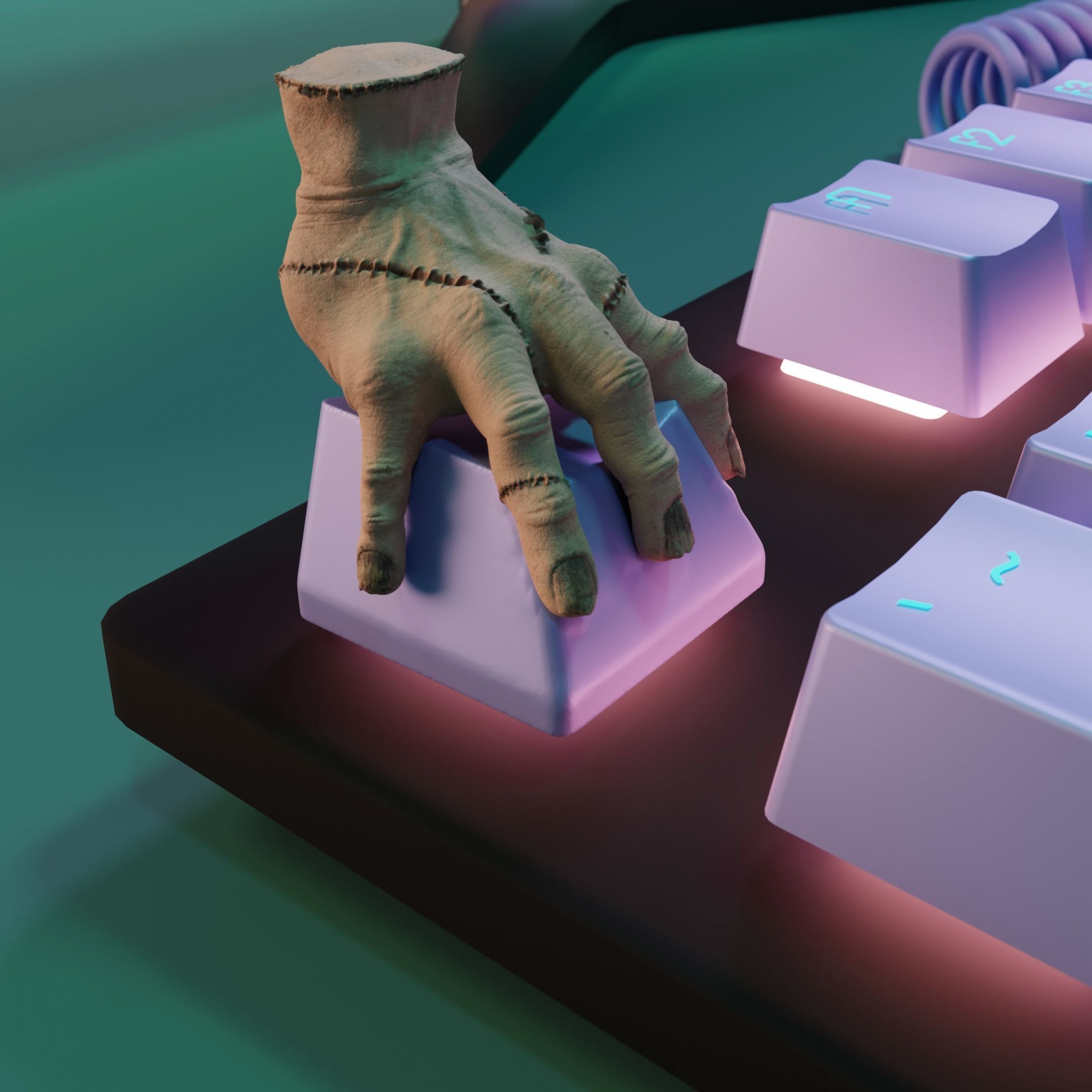 Thing Keycap from the Adams Family STL File 3D Keycap 3D model 3D ...